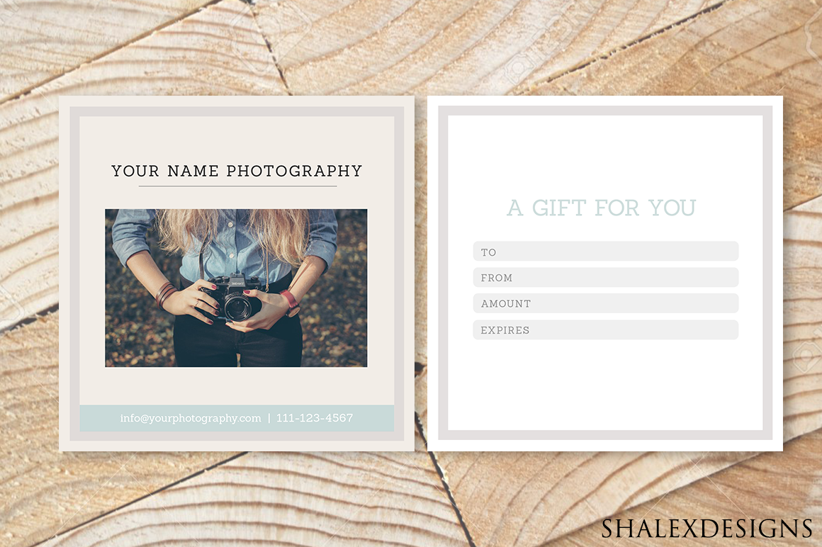 Photography Gift Card Template, a Card Template by ShalexDesigns