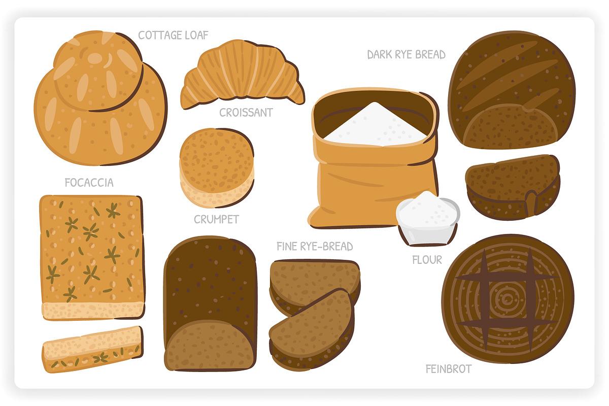 69 Bread Elements, an Object Graphic by monkik