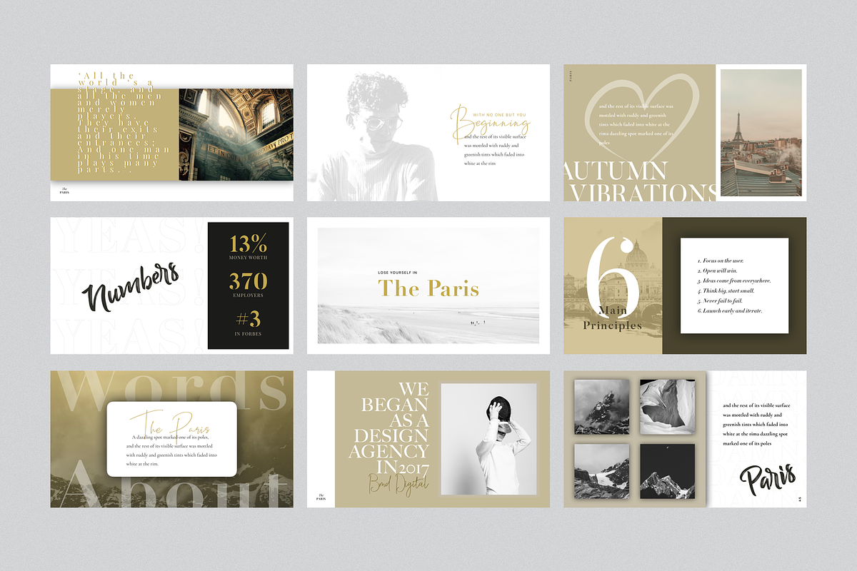 PARIS Powerpoint Template + Gift, a Presentation Template by Elizaveta ...