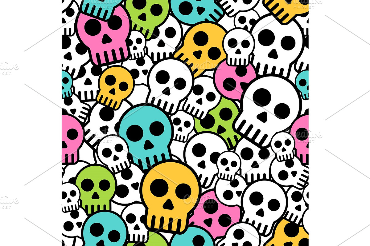 Seamless skull background, a Decorative Illustration by Marinstri ...