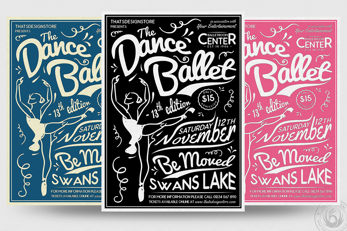 Dance Ballet Flyer Template V3, a Flyer Template by ThatsDesign Art