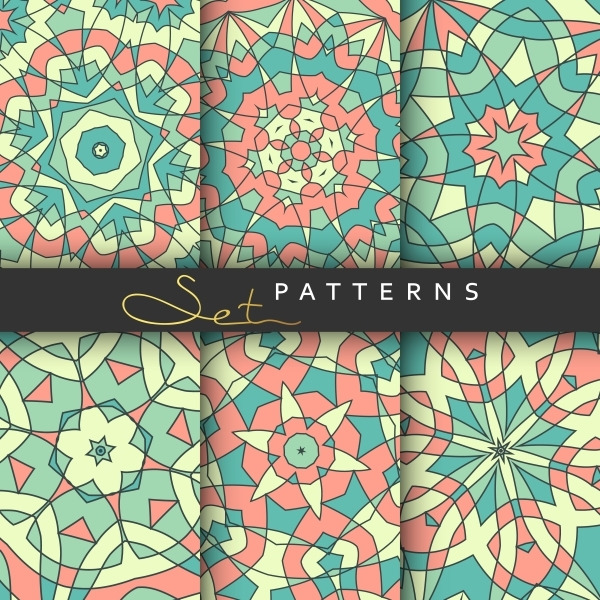 Set 6 bright patternes, a Decorative Illustration by Vectorist