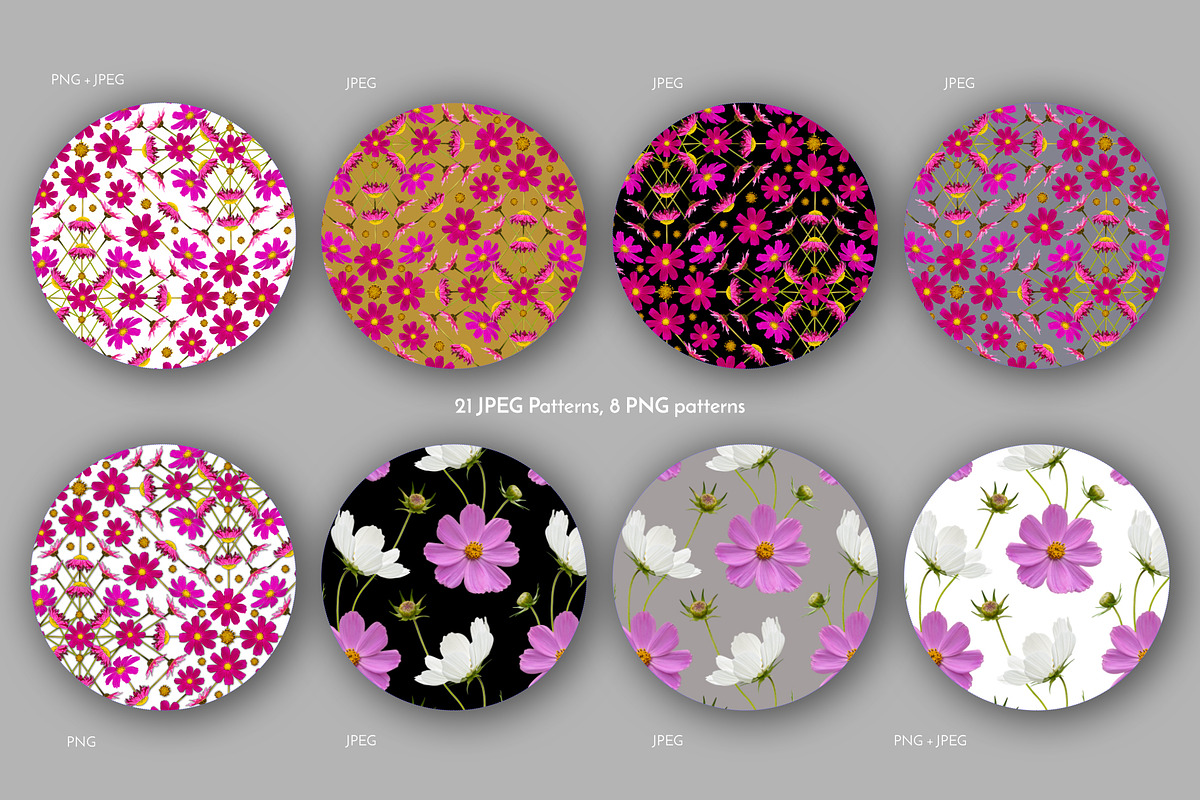 Real Flowers Seamless Patterns, a Pattern Graphic by Rose Design ...