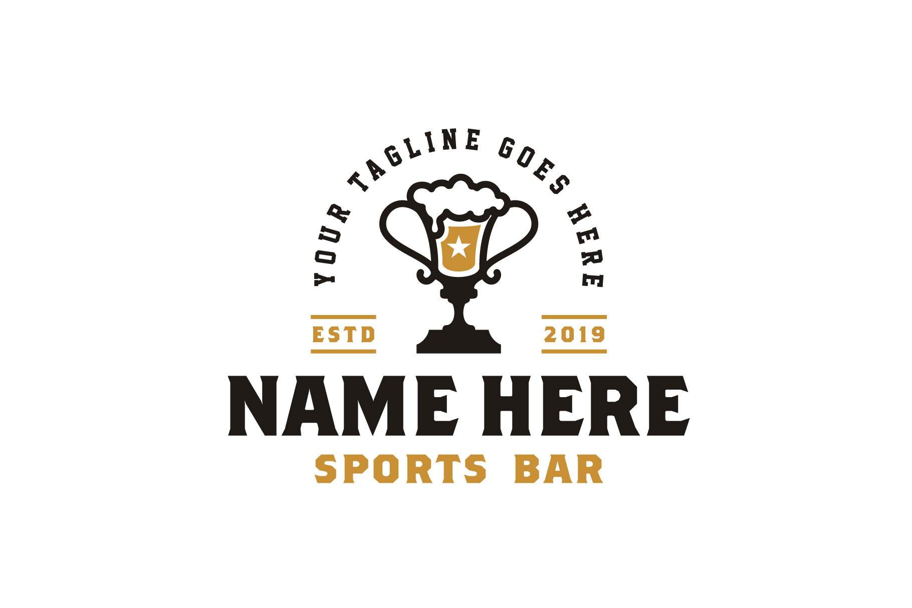 Trophy Beer Vintage Retro Sport Bar, a Branding & Logo Template by Enola99d