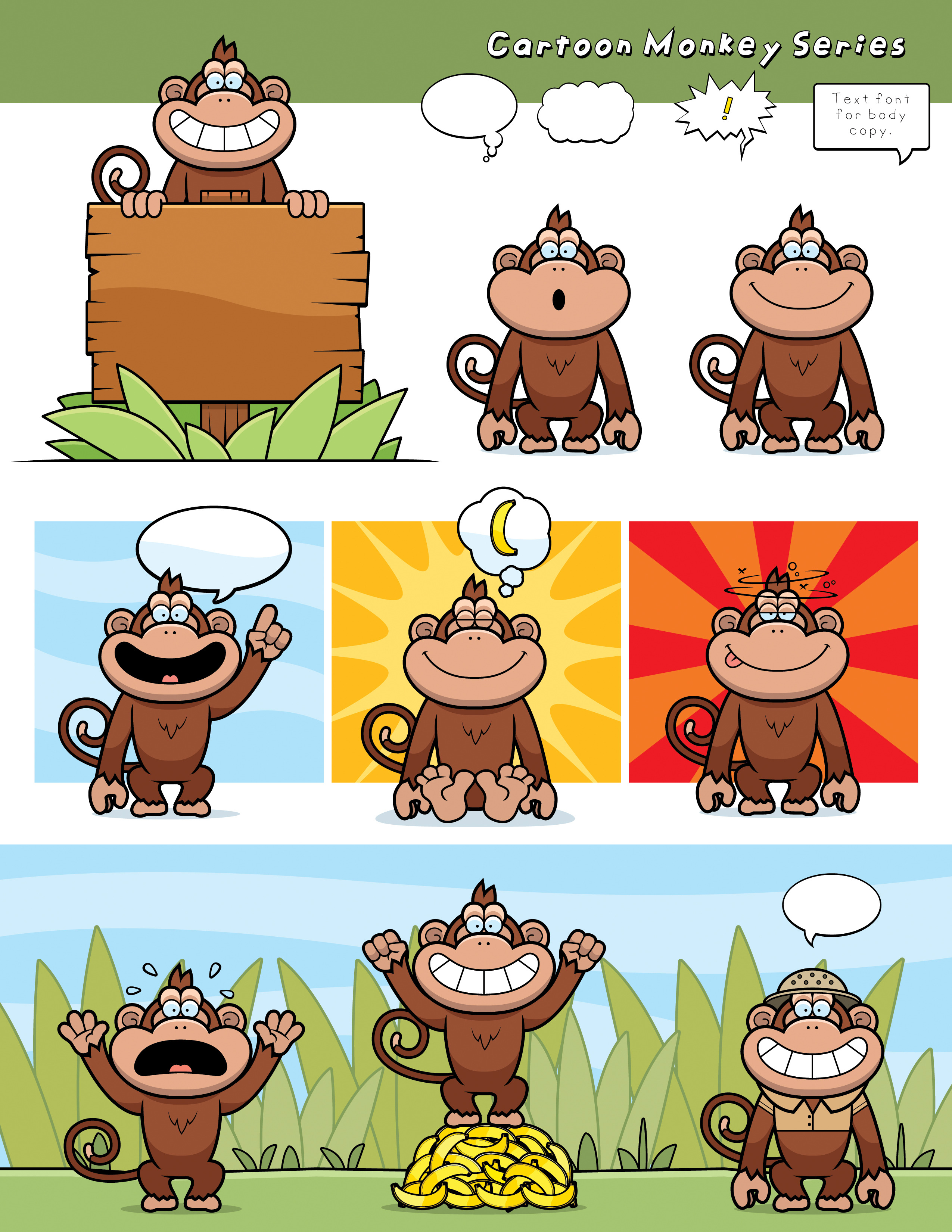 Cartoon Monkey Series, a Graphic by cthoman