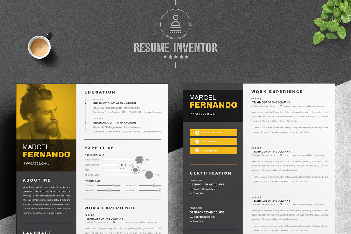 Infographic Word Resume Template, a Resume Template by ResumeInventor