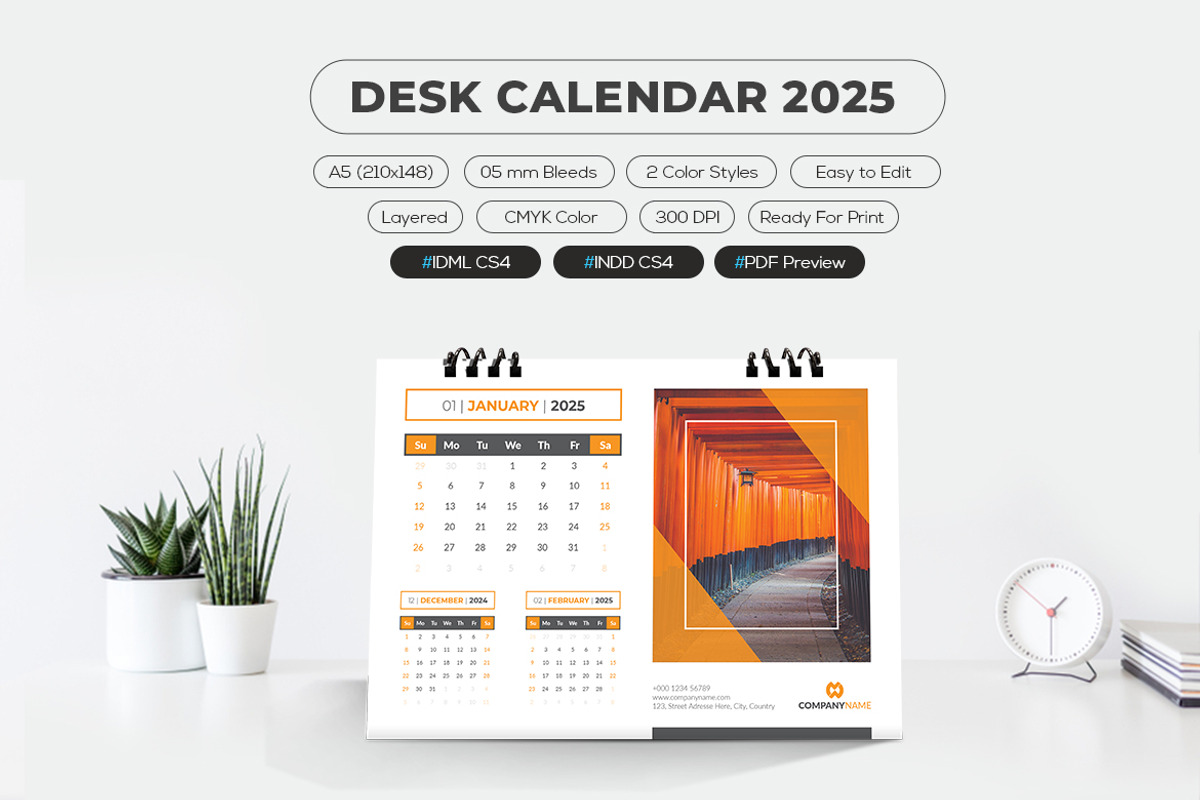 A5 Desk Calendar 2025 | Creative Market