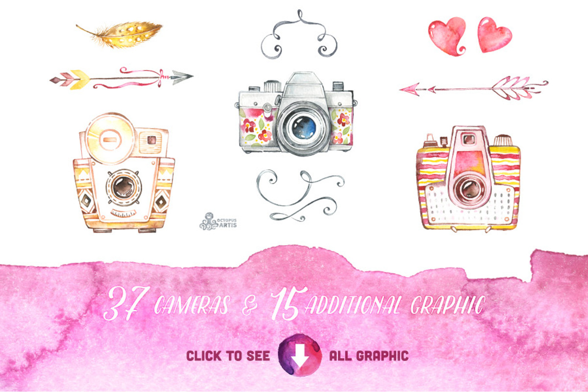Great Pack! Cameras clipart, an Object Graphic by OctopusArtis ...