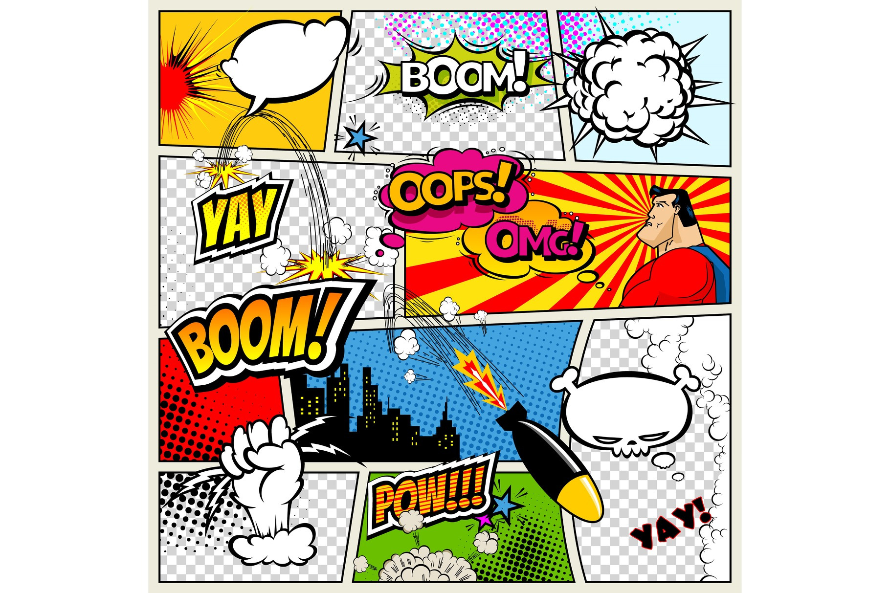 Comic book page divided by, a Decorative Illustration by Things for ...