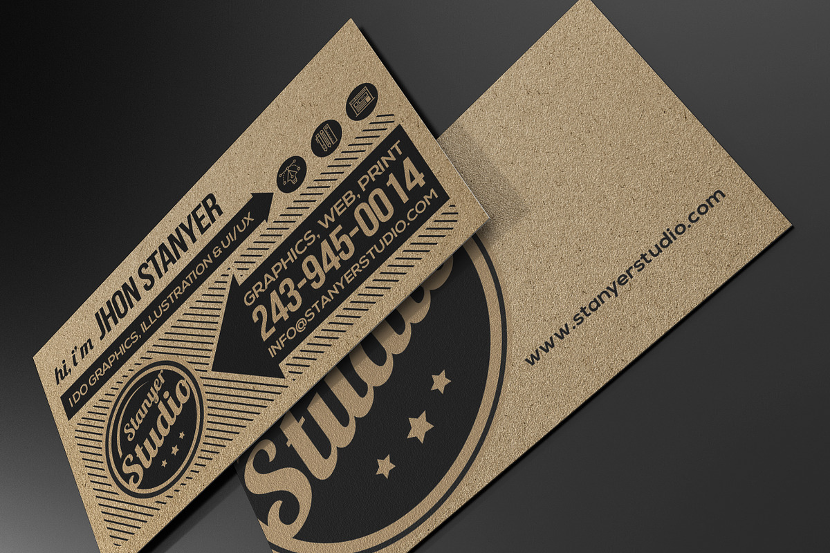 Kraft Paper Business Card Bundle, a Business Card Template by ...