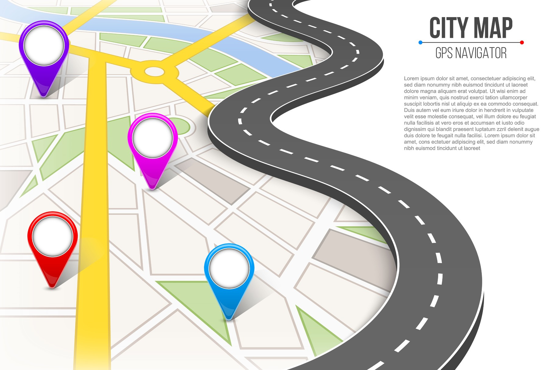 Map city. Street road infographic., an Illustration by HAPPY VECTOR
