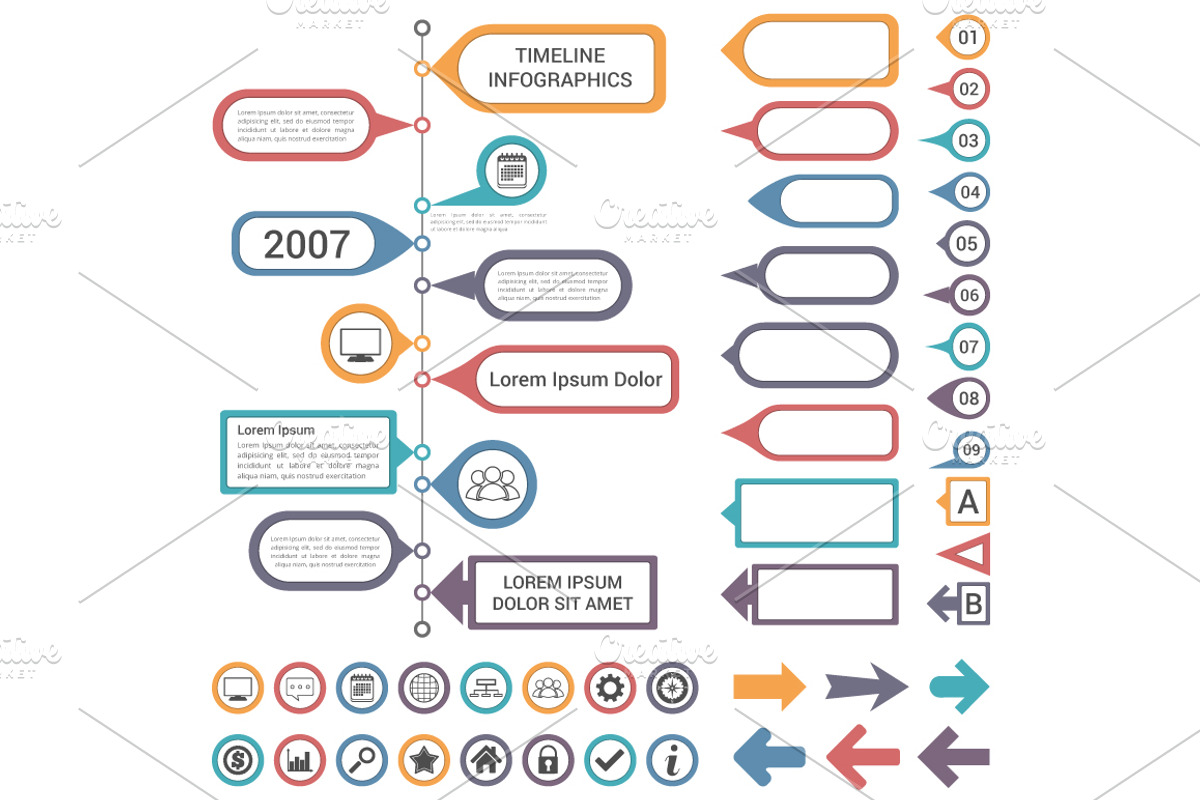 Timeline Elements, a Graphic by PixMarket