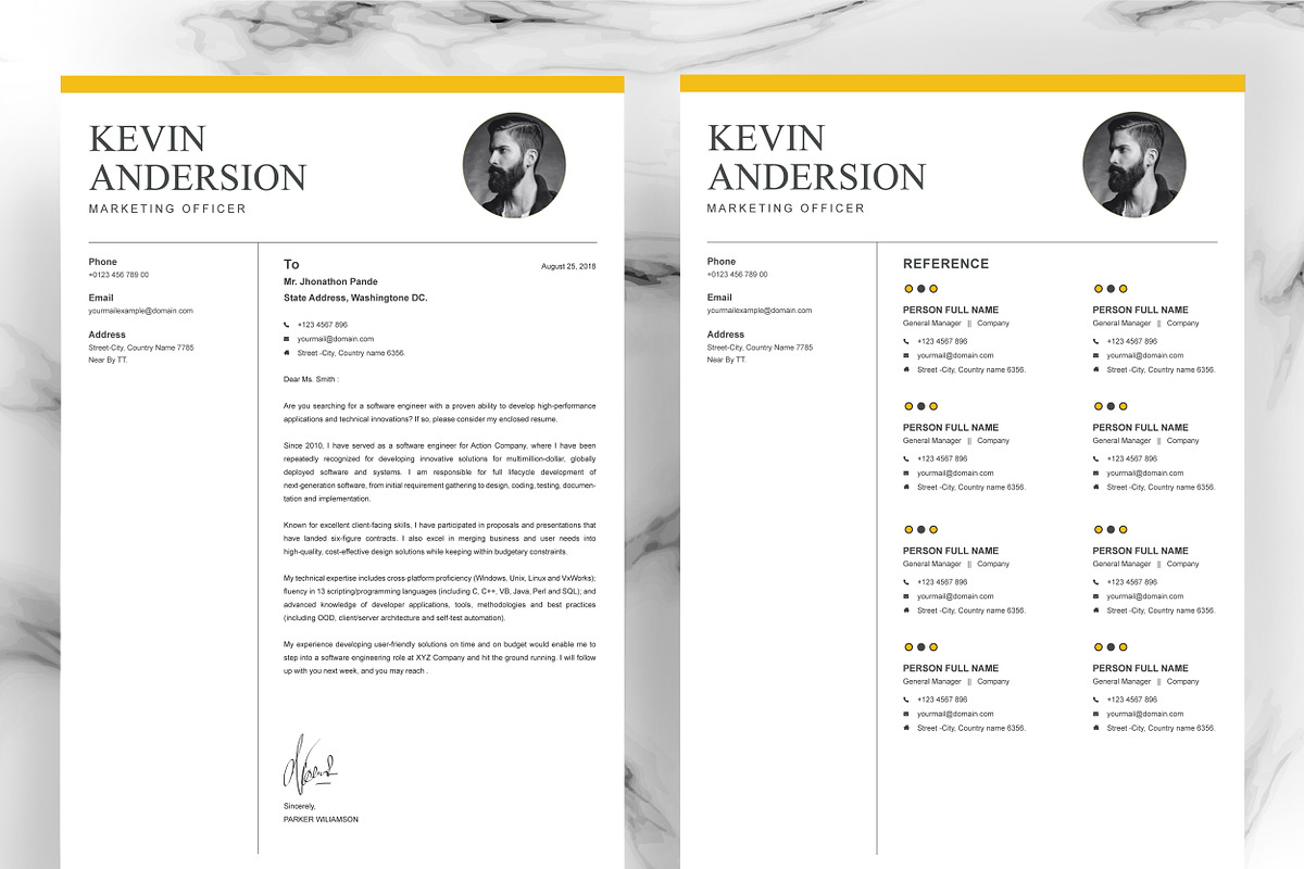 Modern CV Resume + Cover Letter, a Resume Template by ResumeInventor