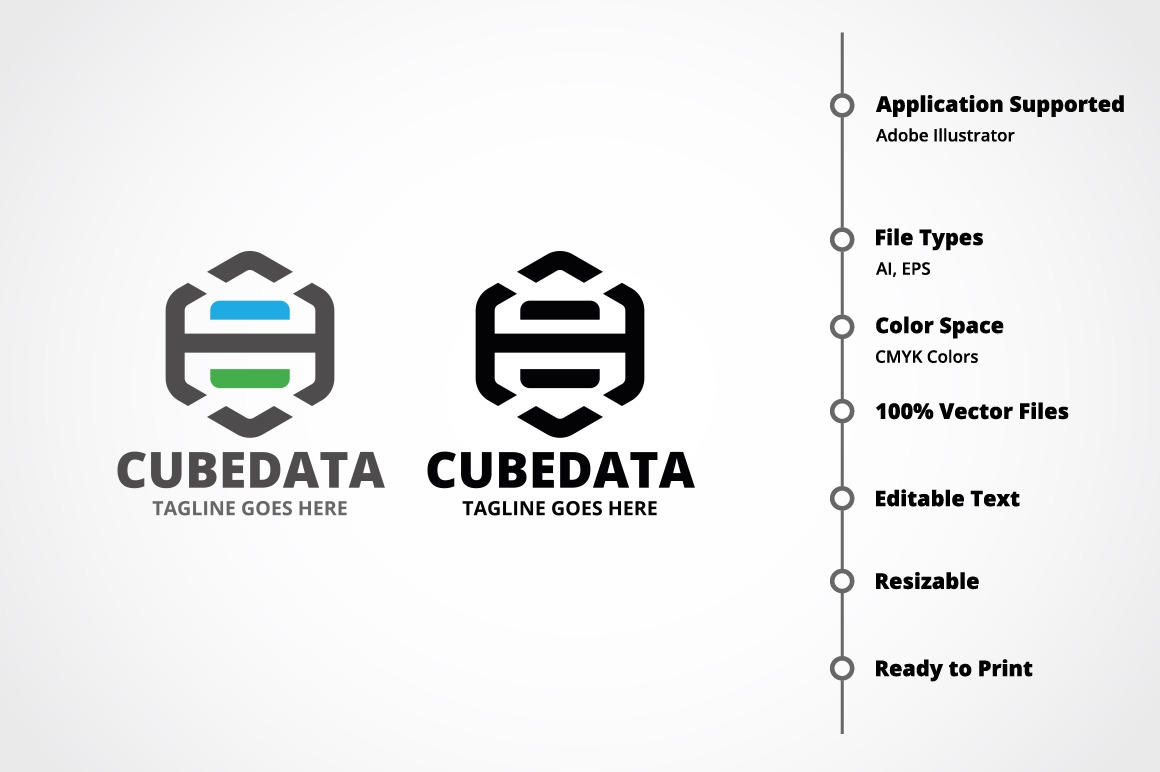 Cube Data Logo, a Branding & Logo Template by Design_Planet