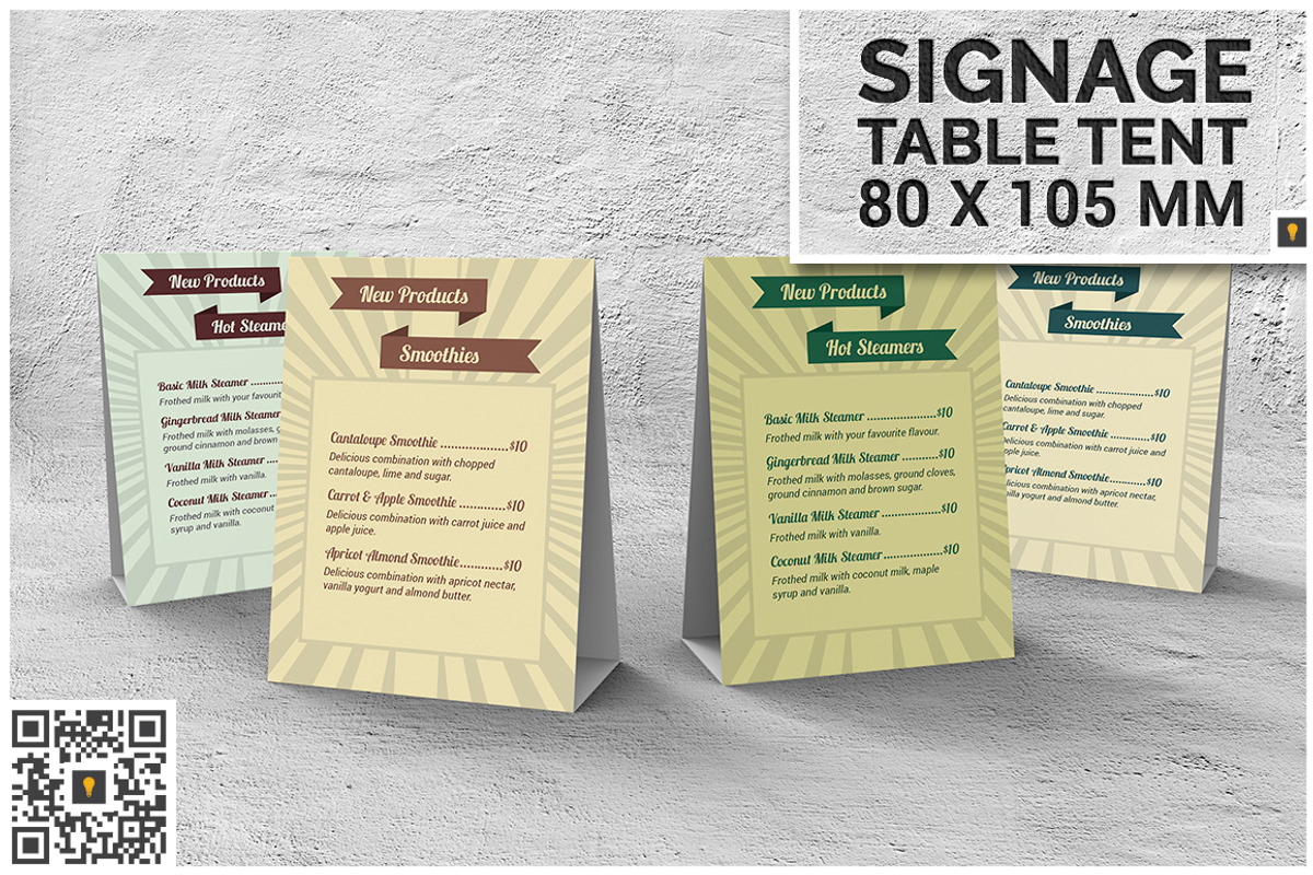 Retro Coffee Shop Menu Table Tent, a Templates & Theme by Shocky Design ...