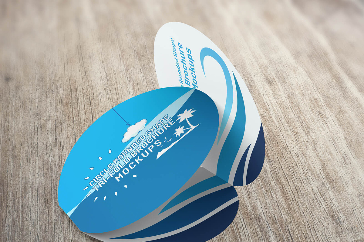 Circle Rounded Shape Brochure Mockup, a Mockup by Vectogravic Design