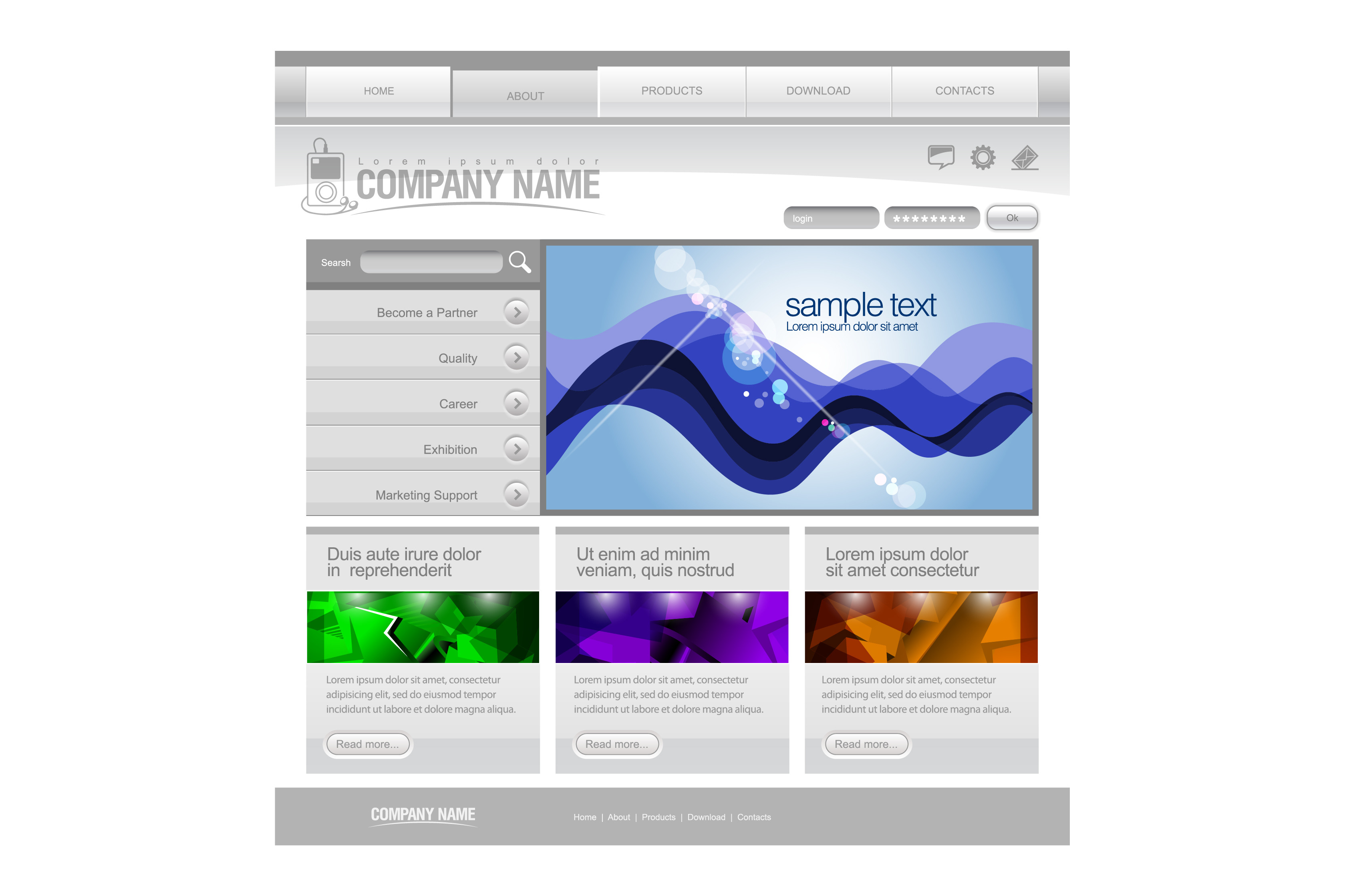 Gray Website Template, a Templates & Theme by Sunny