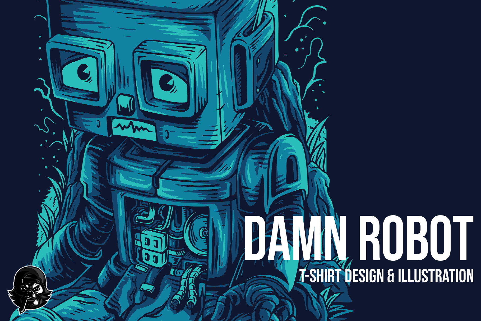 Damn Robot Remastered Illustration, a Work Illustration by badsyxn