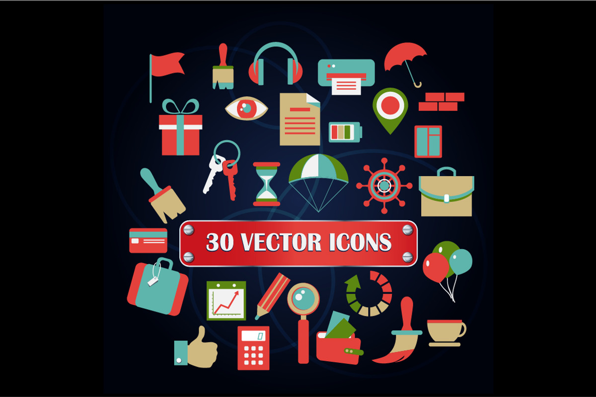Set of 30 vector icons, an Icon by Sunny_Lion