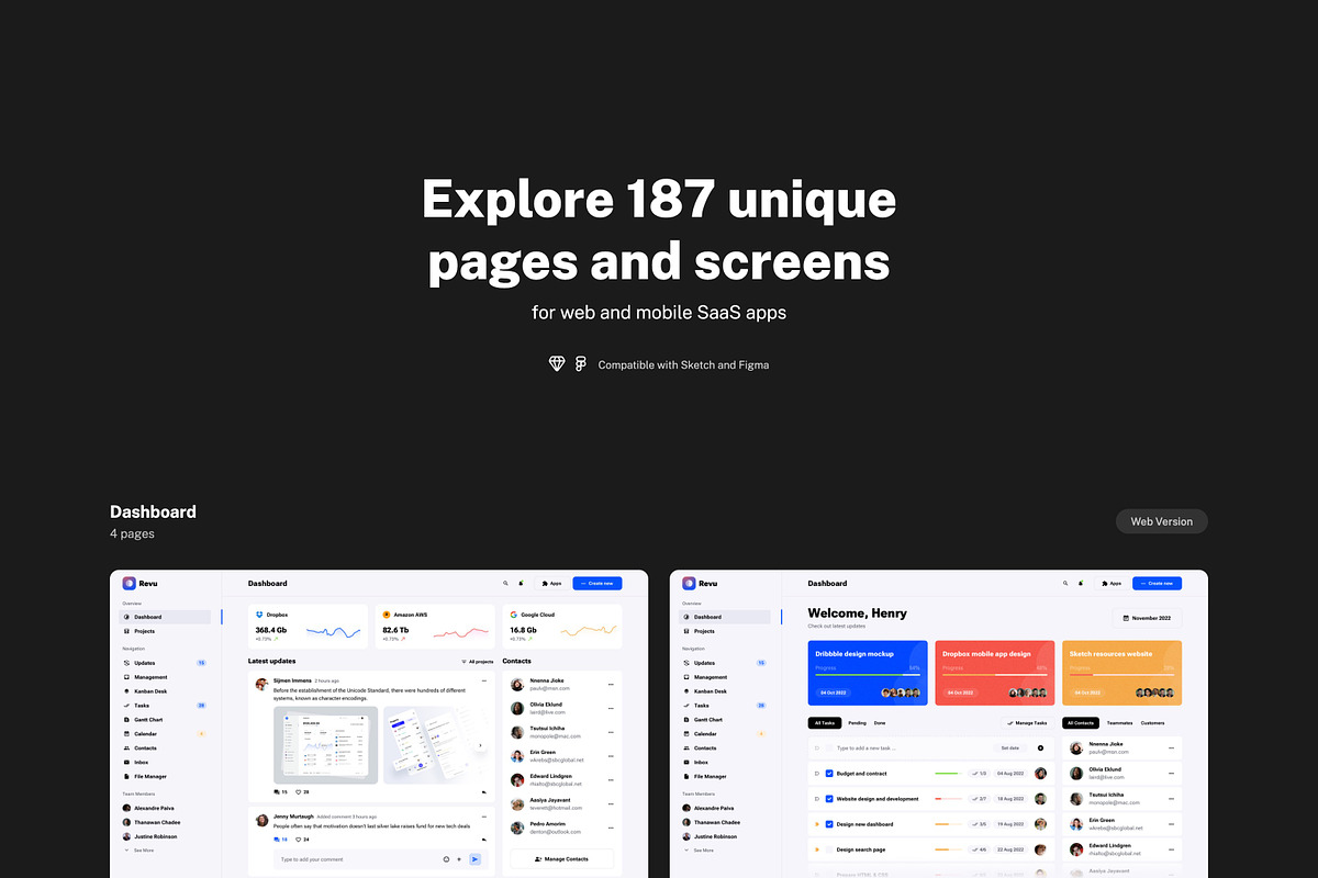 Revu - Multipurpose UI kit for SaaS, an UI Kit Template by WhiteUI.Store