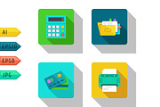 Counting and paper work flat Icons., an Icon by julia_musdotter