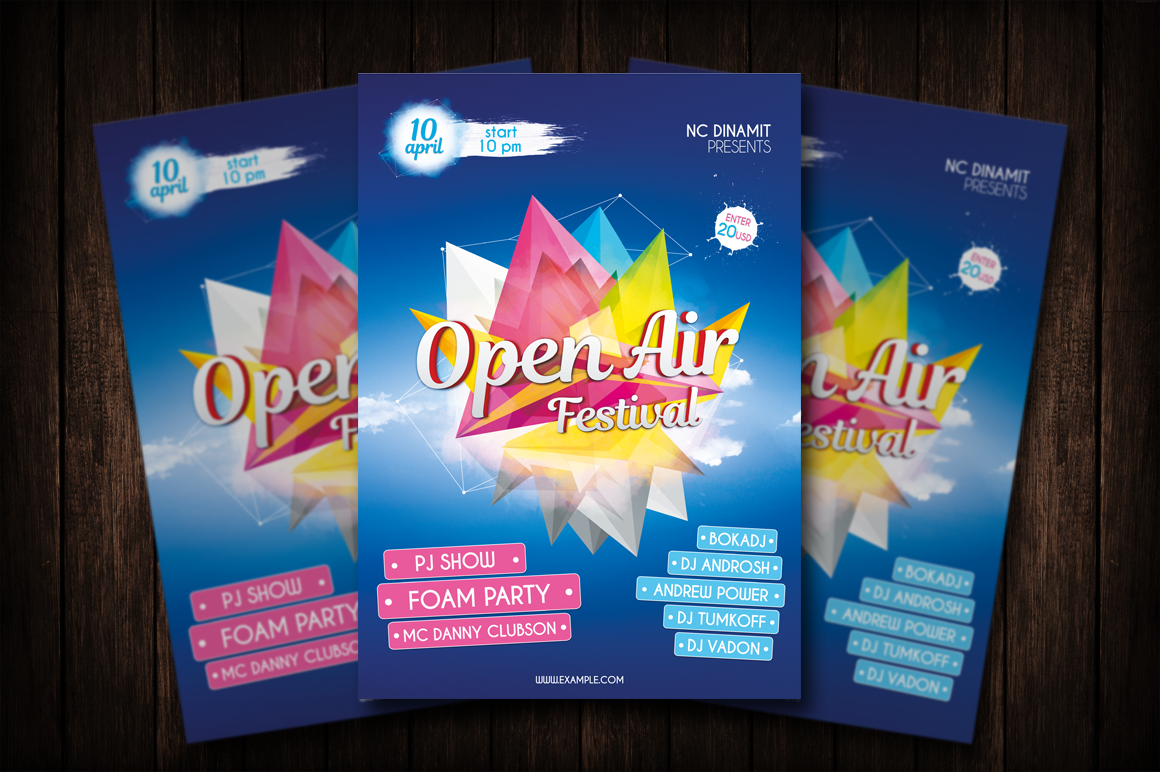 Open Air Party Flyer Template, a Flyer Template by Malaxay