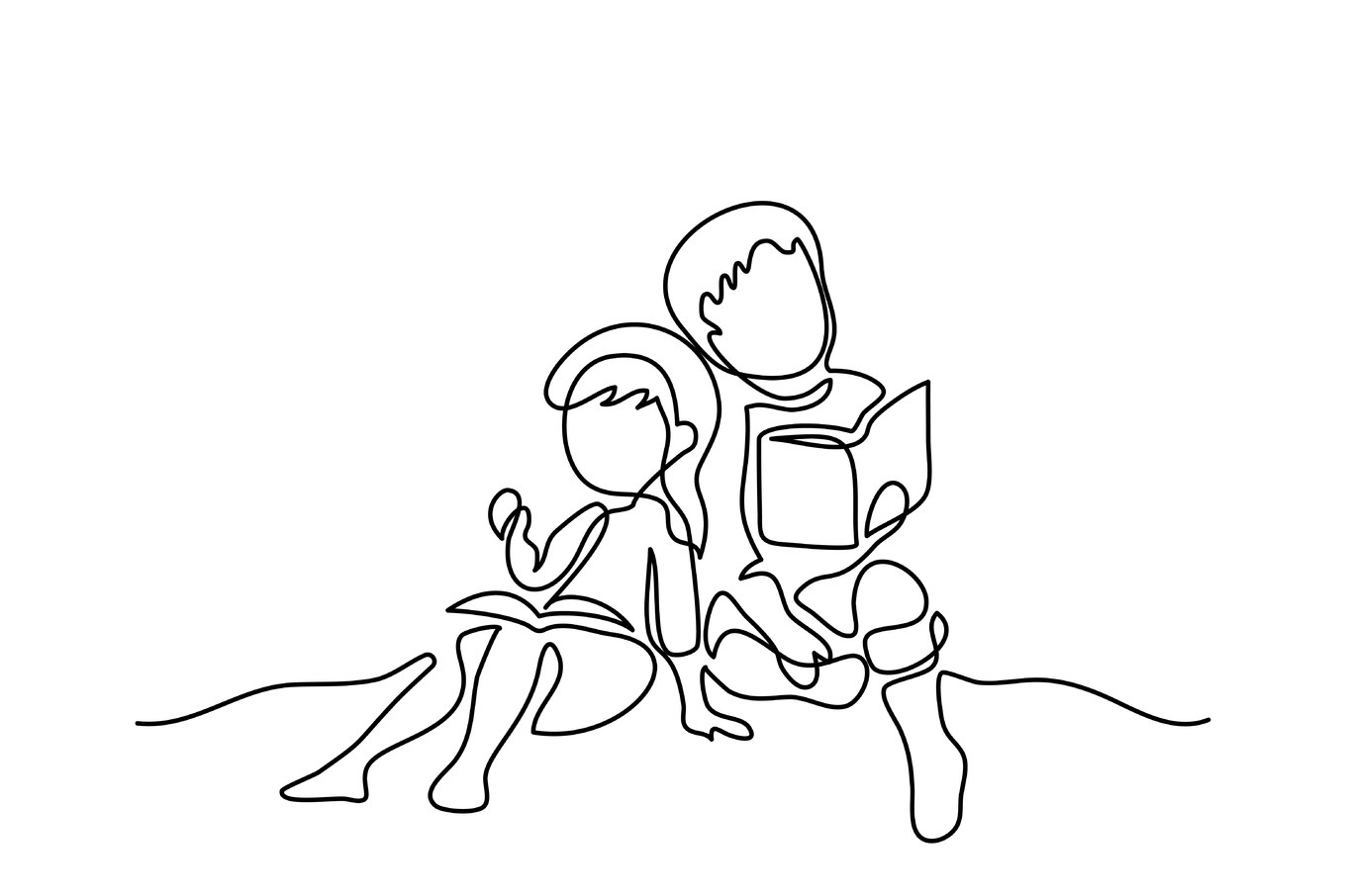 Kids reading books. Back to school, an Education Illustration by Valenty