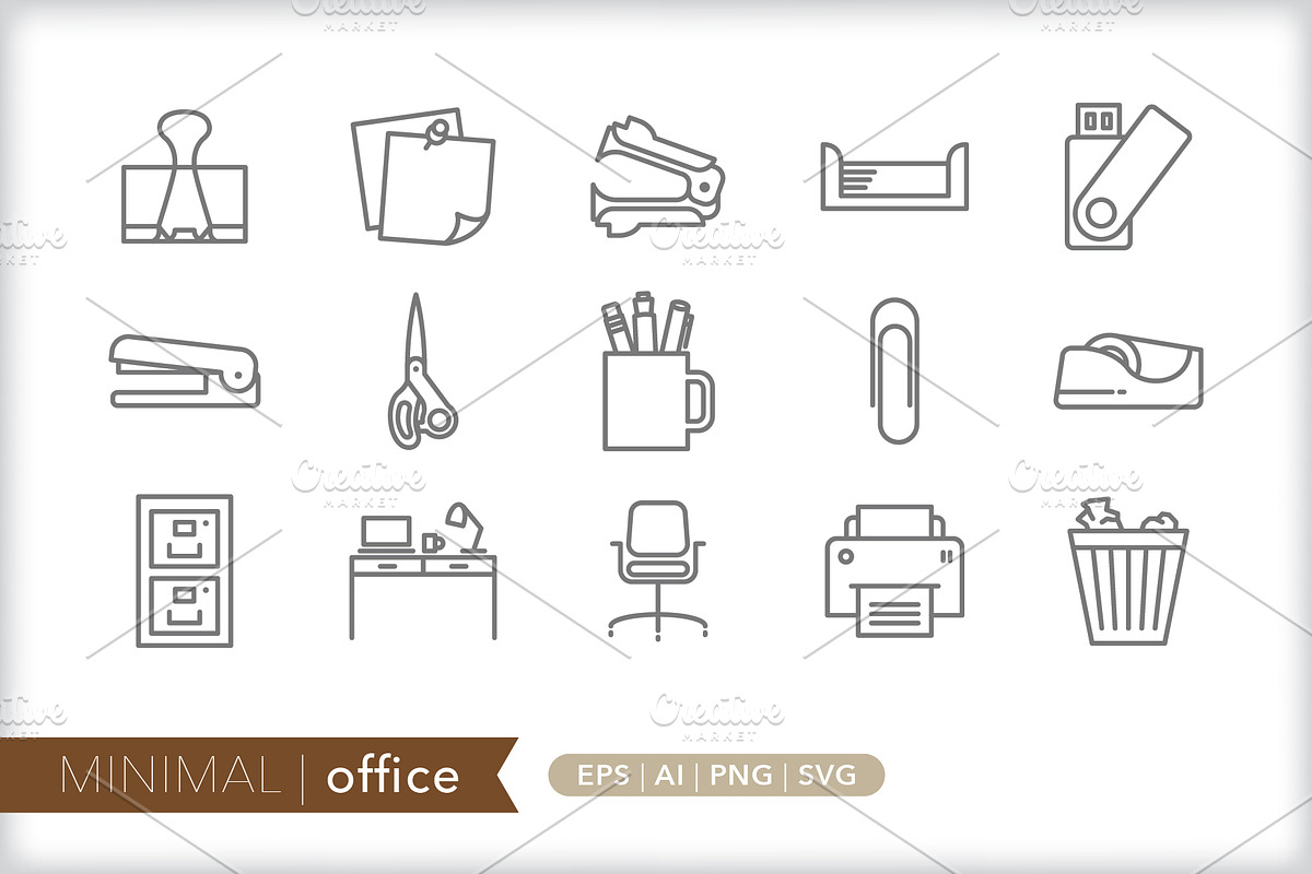 Minimal office icons, an Outline Icon by Picture Window