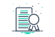 Licensing certificate mix icon, an Icon by Creative priyanka