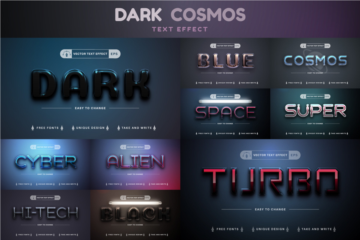 Bundle editable text effects