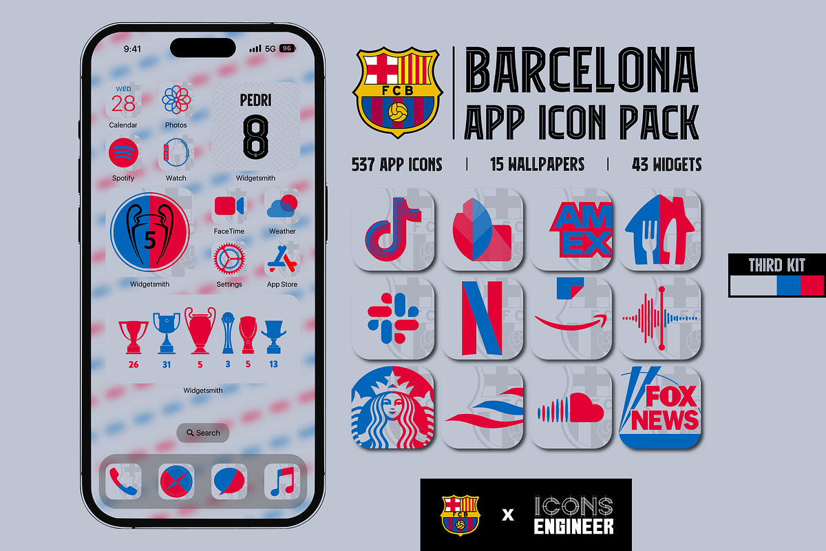 Barcelona Icon Pack | Third Kit, an Icon by IconsEngineer