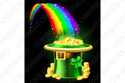 St Patricks Day Leprechaun Rainbow Hat of Gold | Illustrations ...