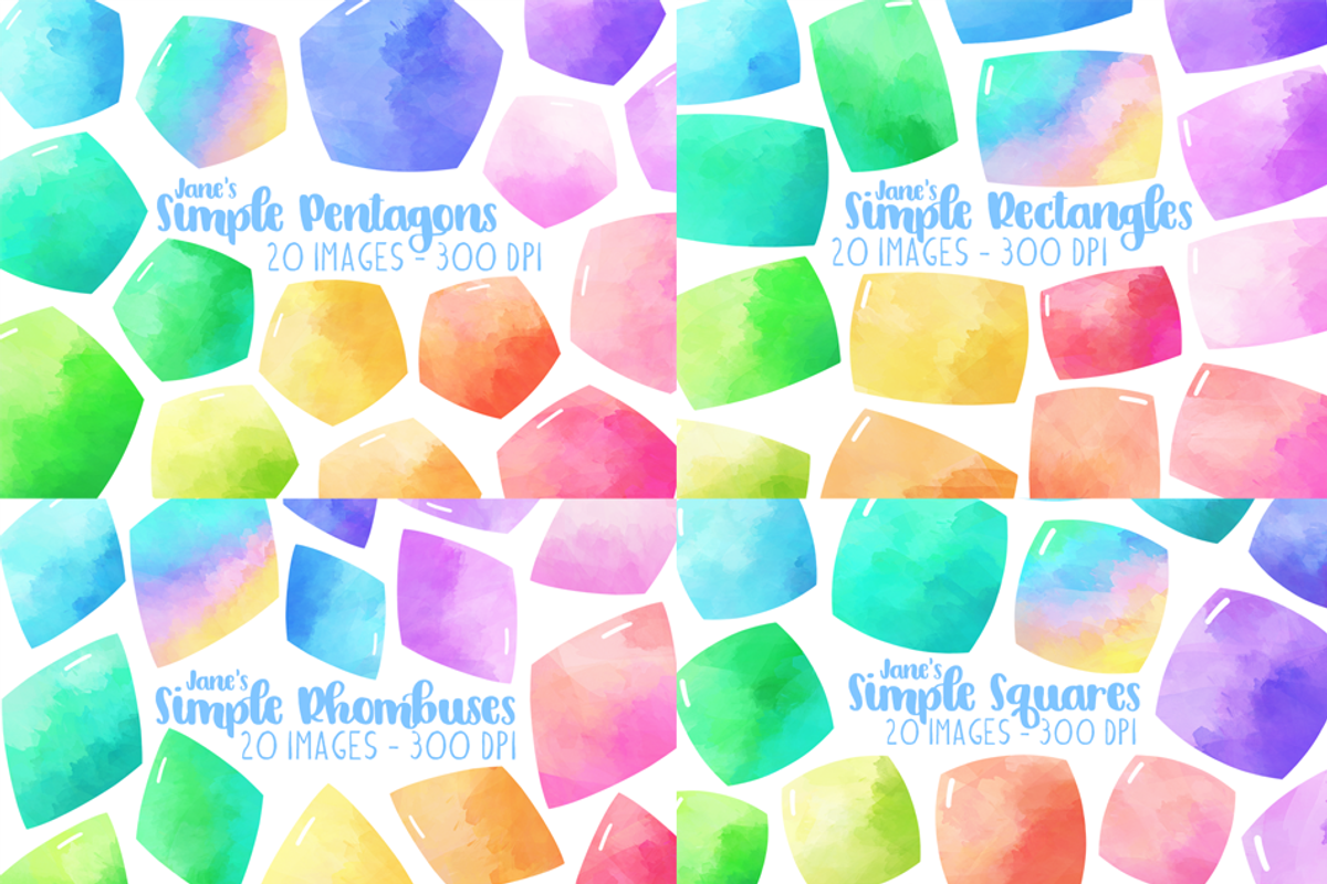 Watercolor Shapes Clipart Bundle, an Illustration by DigitalArtsi