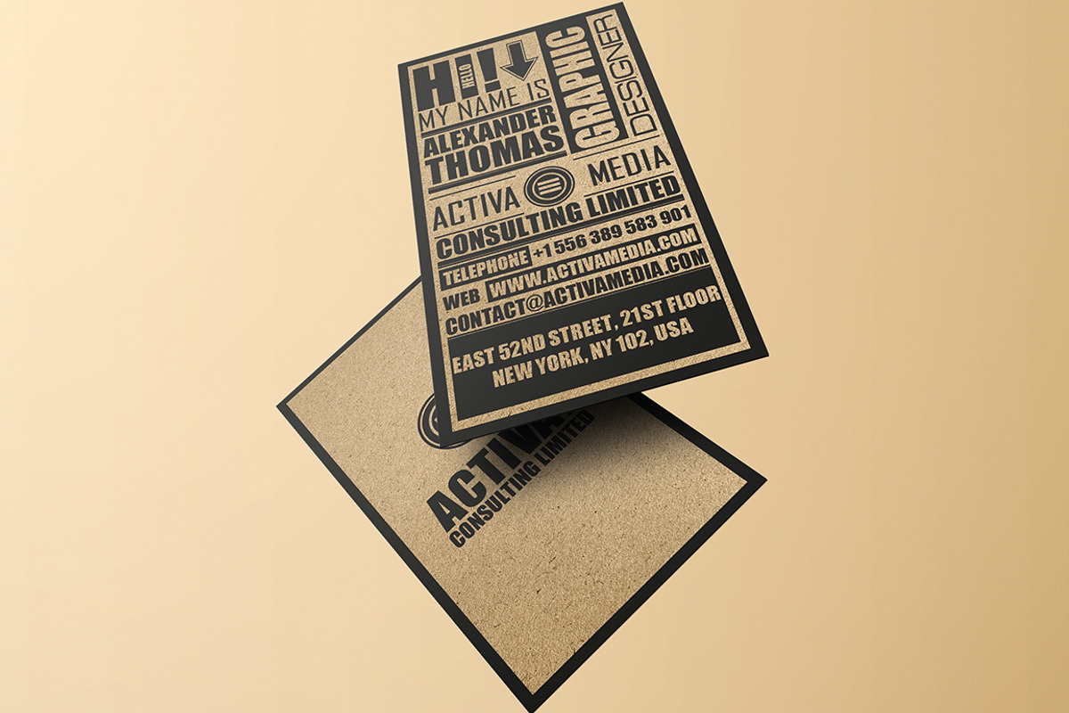 Kraft Paper Business Cards Bundle, a Business Card Template by Marvel