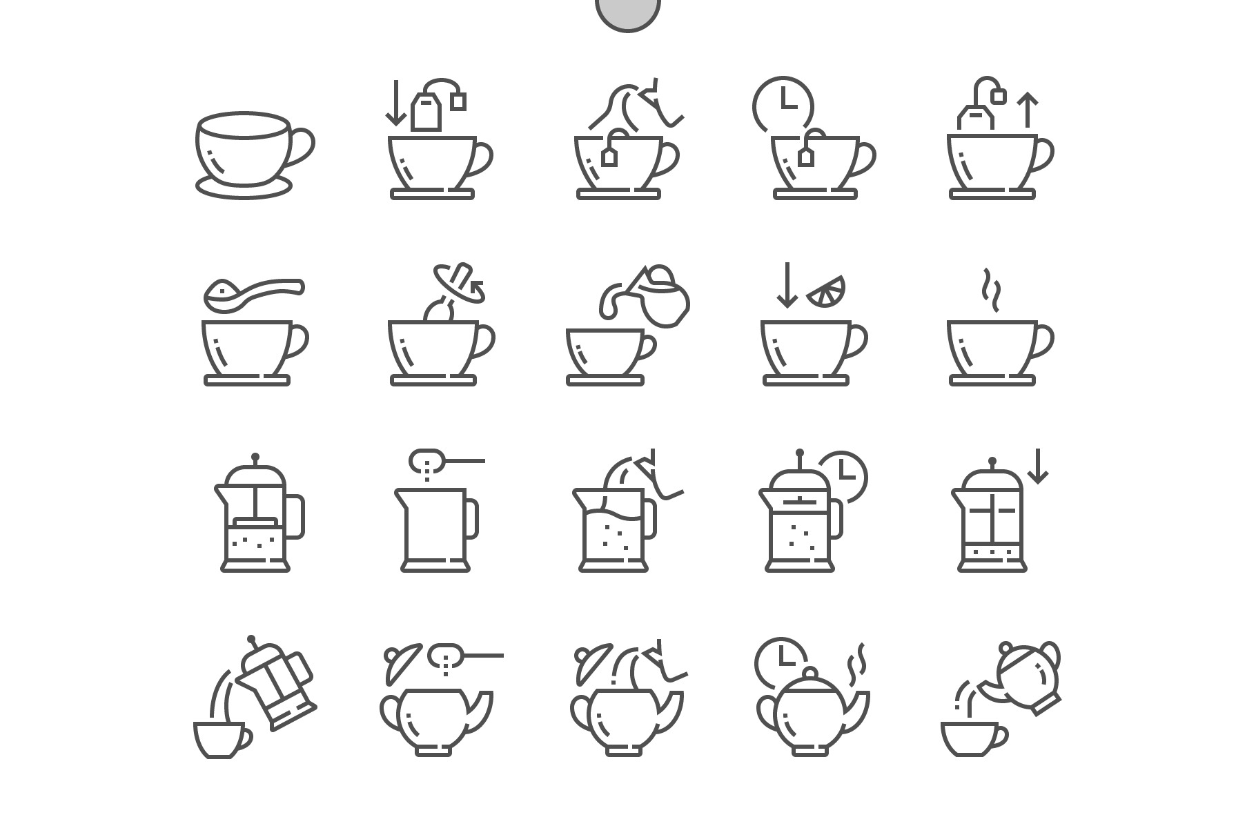 Tea making steps Line Icons, an Object Graphic by Palau