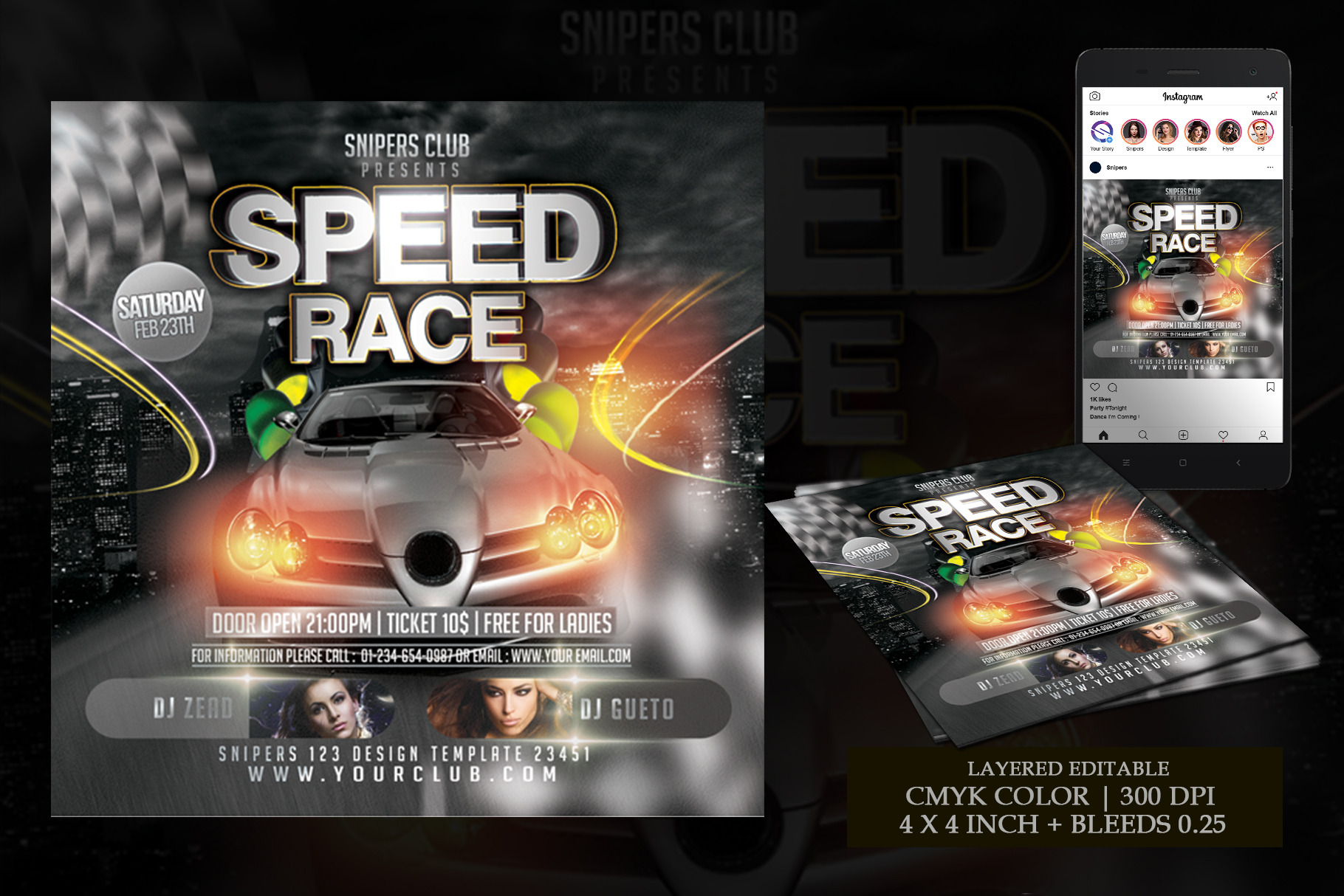Speed Race Party Flyer, a Flyer Template by DreamColor