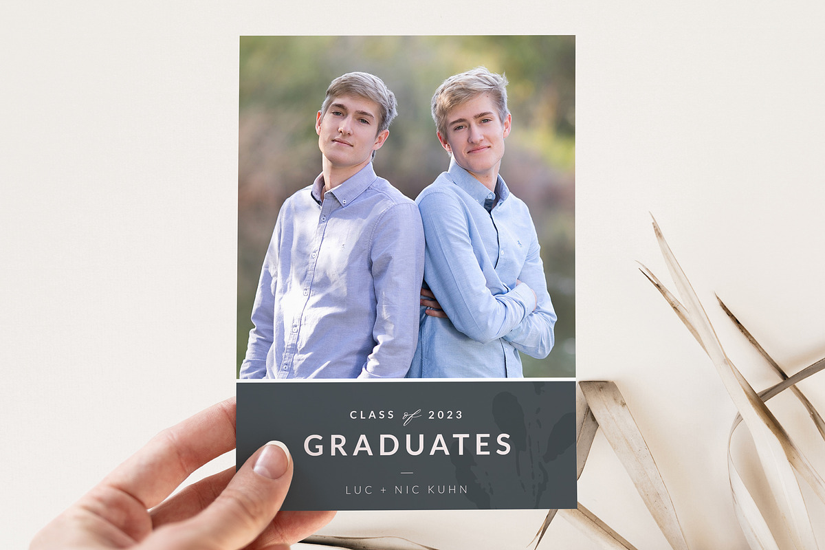 Twins Graduation Announcement PSD, a Card Template by By Stephanie Design