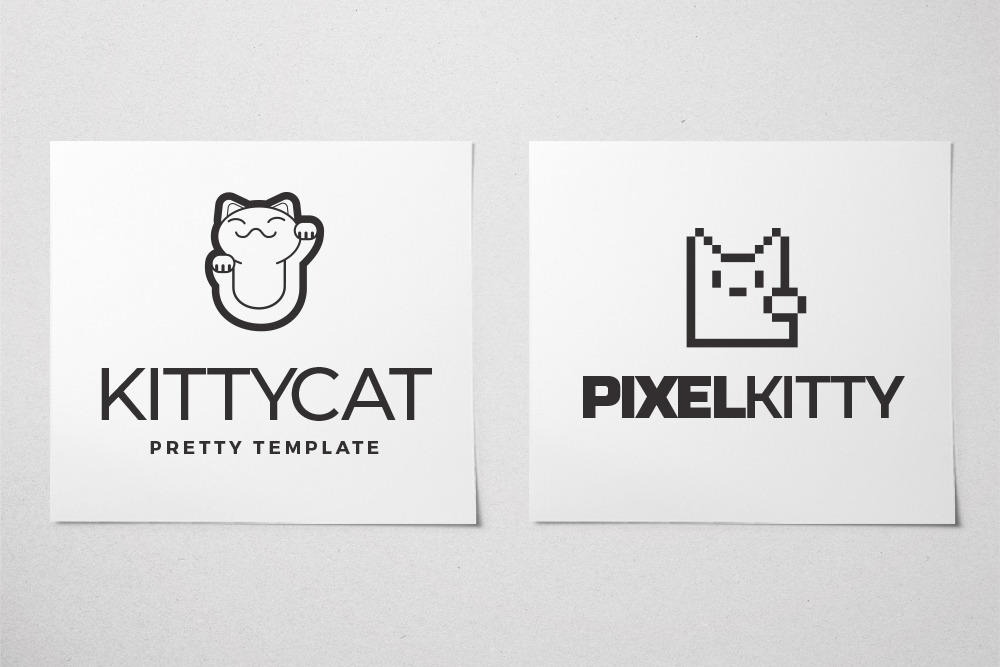Cat Logo Pixel Cat Kitty Kitten Pet, a Branding & Logo Template by ...