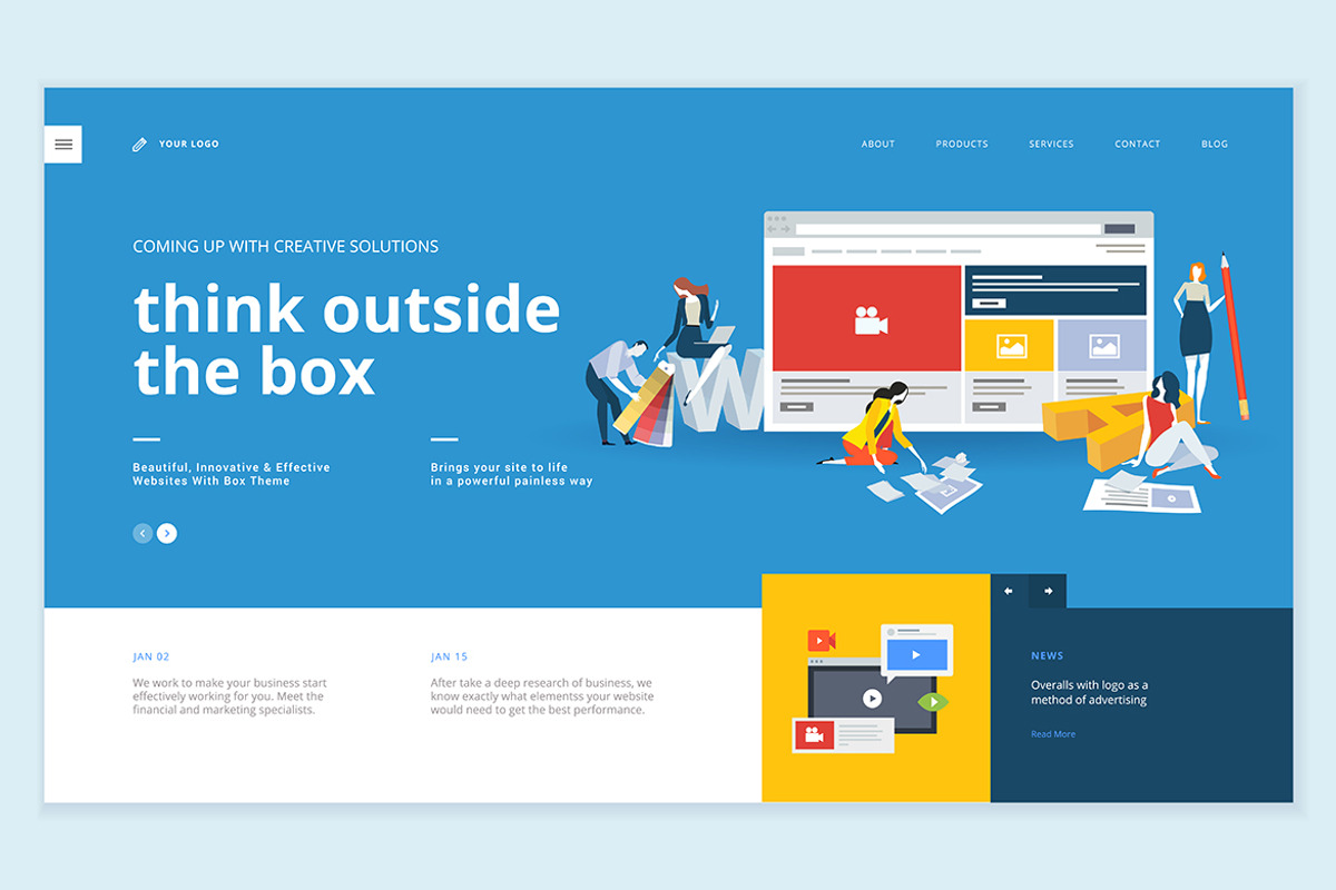 Creative website template design, a Templates & Theme by PureSolution