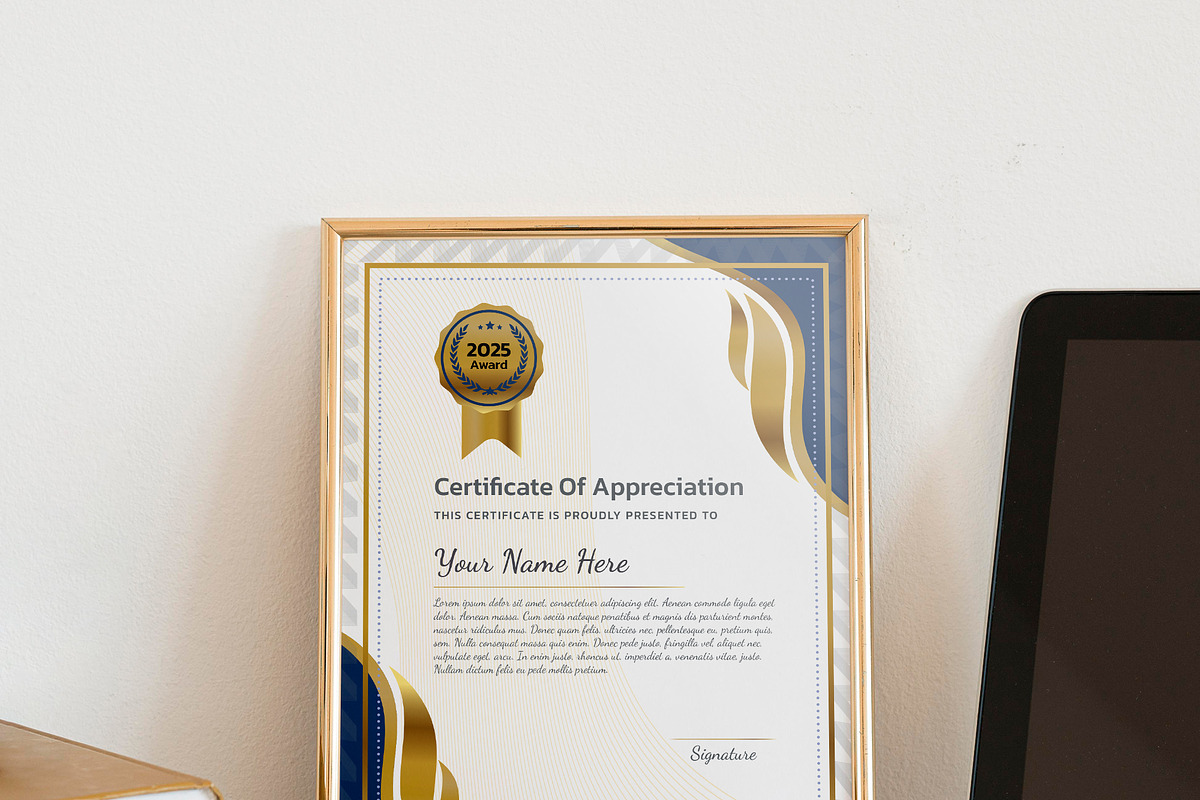 Creative Certificate Design Template, a Stationery Template by MRI STUDIO