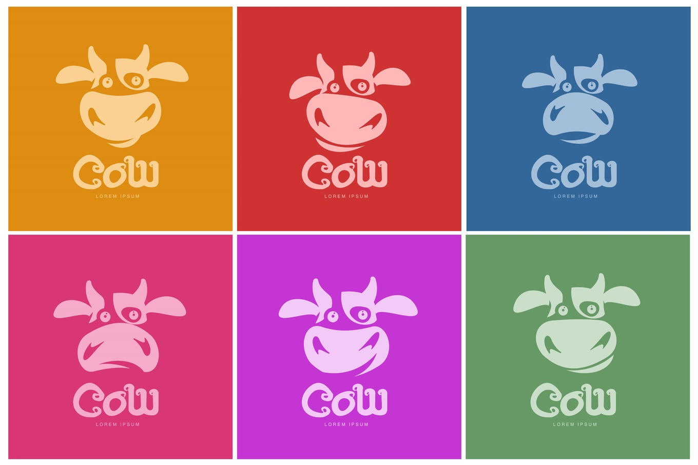 cow logo template, an Animal Illustration by Handy Trendy
