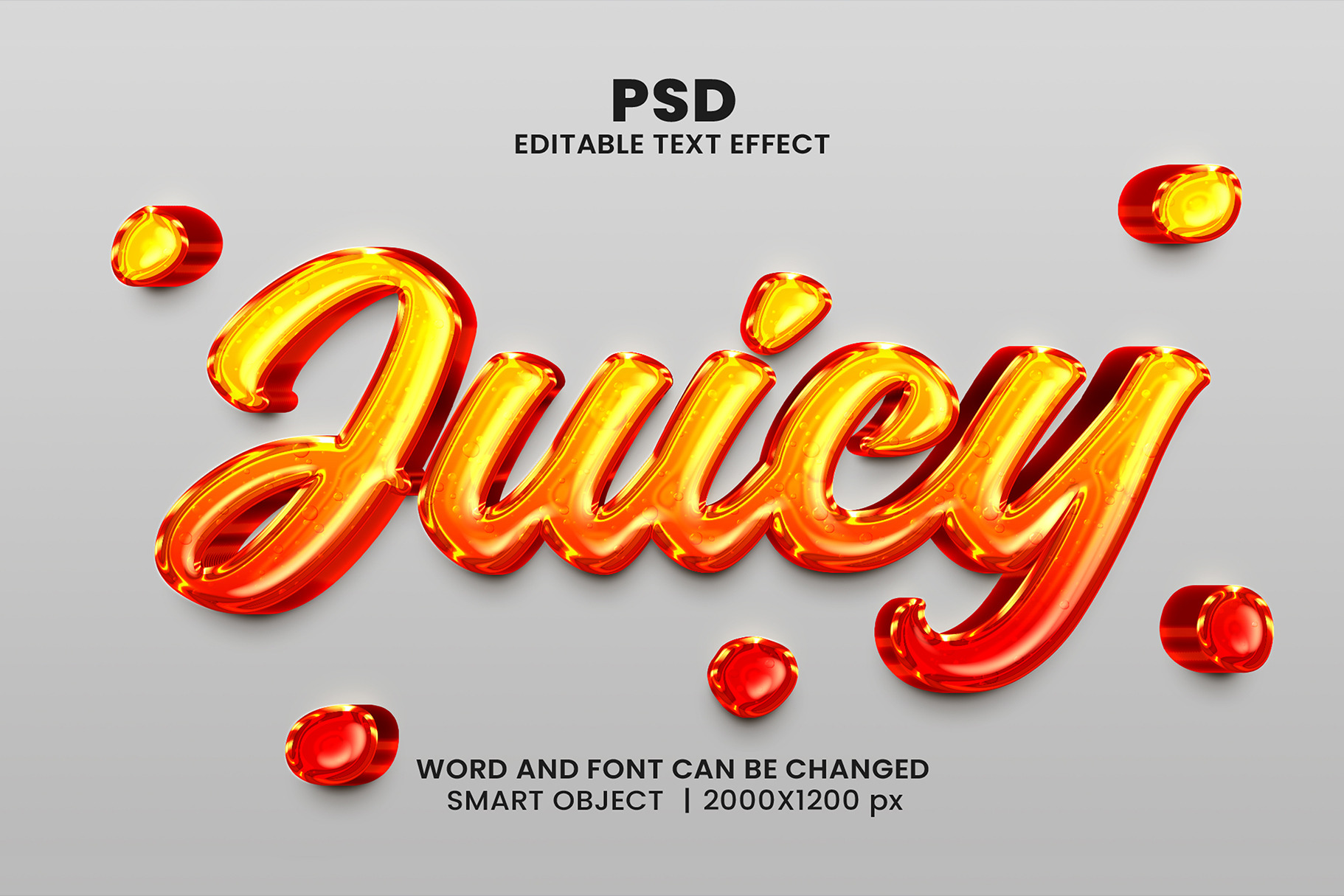 Juicy 3D Text Effect for photoshop, a Layer Style Add-On by bdrobin