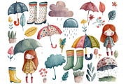 Rainy Day Spring Clipart Collection, a Graphic by JBArt Clipart