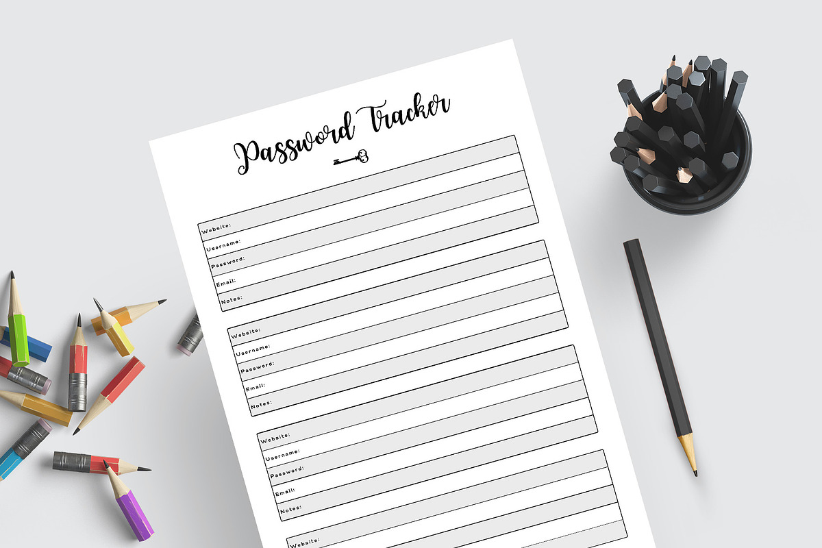 Canva Password Tracker Template, a Stationery Template by Amit Debnath