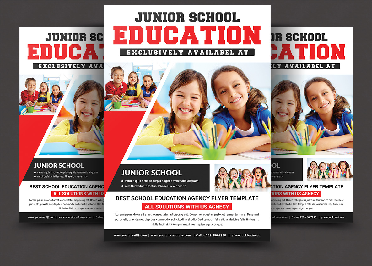 School Education Flyer Templates, a Flyer Template by AfzaalGraphics