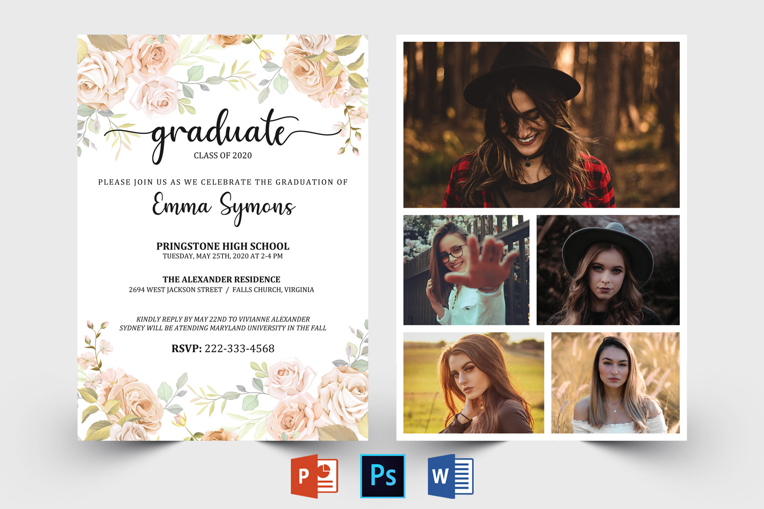 Graduation Announcement Template, a Card Template by Designscozy