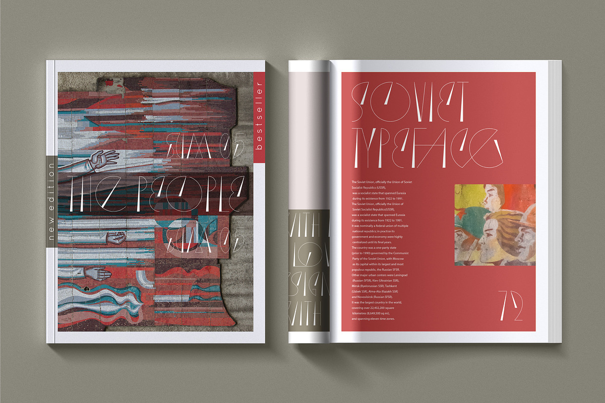 Soviet retro typeface, a Font by Anna Zakharchenko
