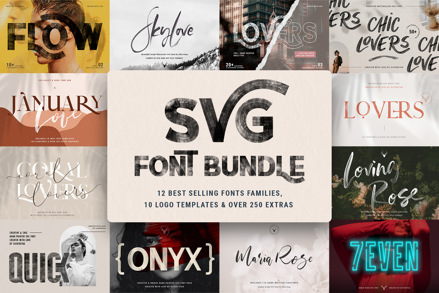 Creative SVG Font Bundle, a Serif Font by SilverStag Type Foundry ...