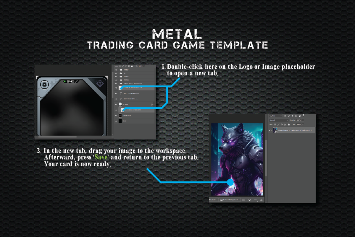 Metal Trading Card Game Template, a Decorative Illustration by Heavtryq ...