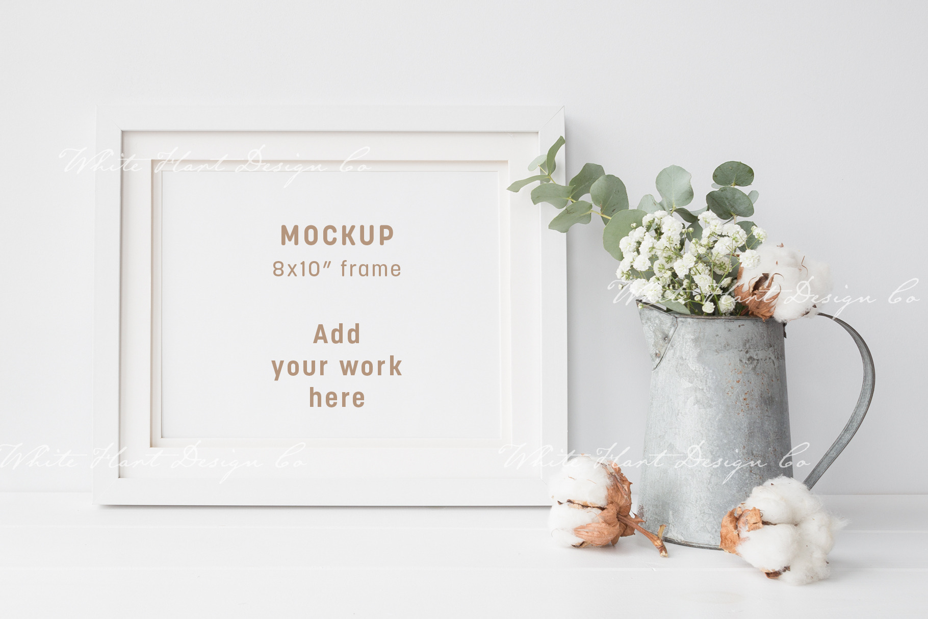 Landscape 8x10 frame mockup, a Print Template by White Hart Co.